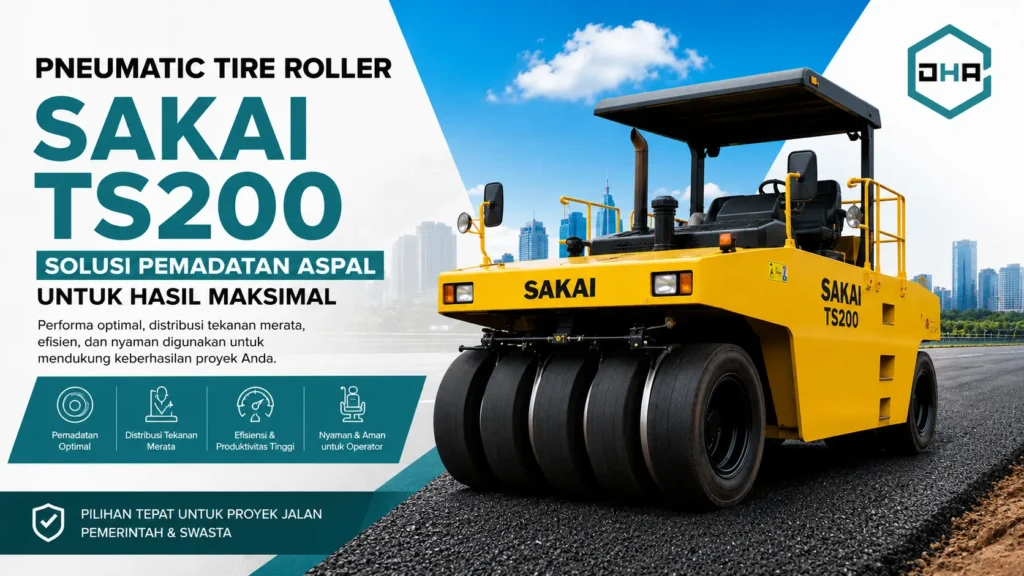 Pneumatic Tire Roller Sakai TS200 untuk Proyek Jalan Modern